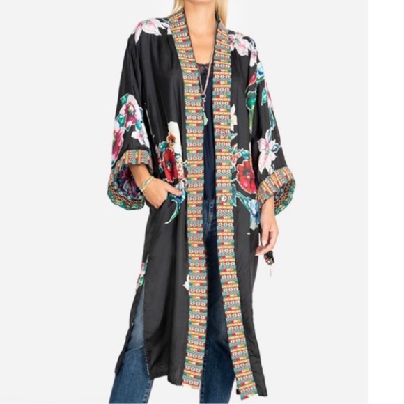 Johnny Was | Jackets & Coats | Johnny Was Eliza Silk Long Kimono ...